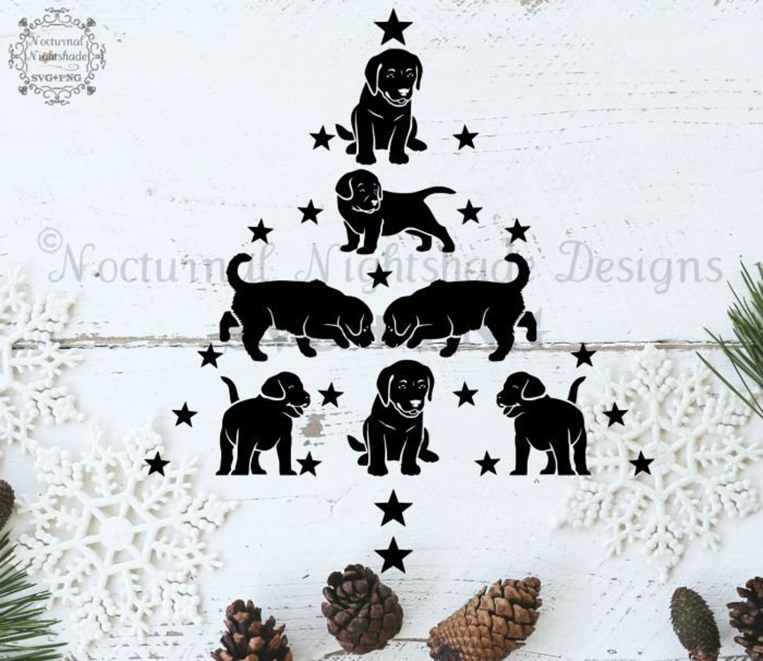Puppy Kerstboom Svg, Labrador Puppies Kerstboom Svg, Honden Kerstboom ...