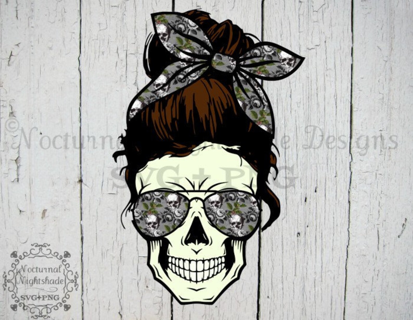 Mom Skull Svg Mom Bun Svg Cut File Gothic Woman Skull Svg - Etsy