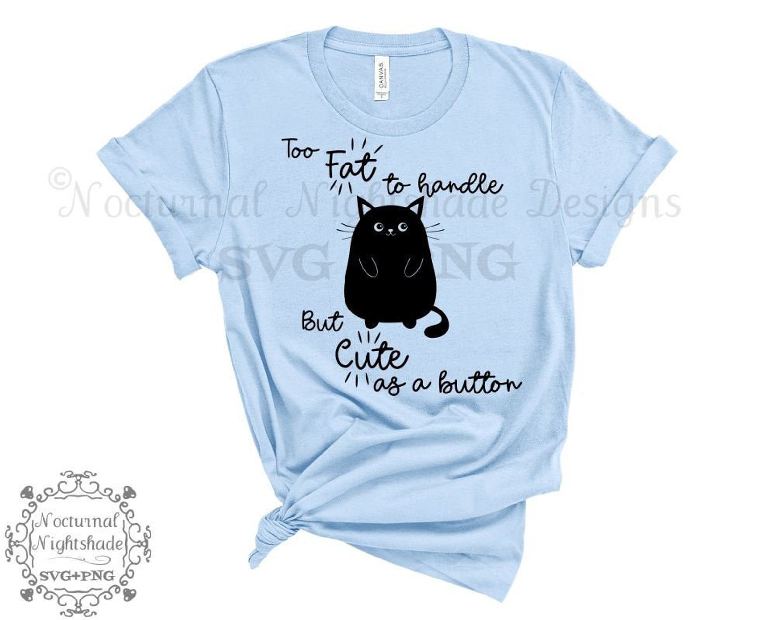 Cute Cat Svg Fat Kitty Svg Fat Cat Svg Te Vet Te - Etsy Finland