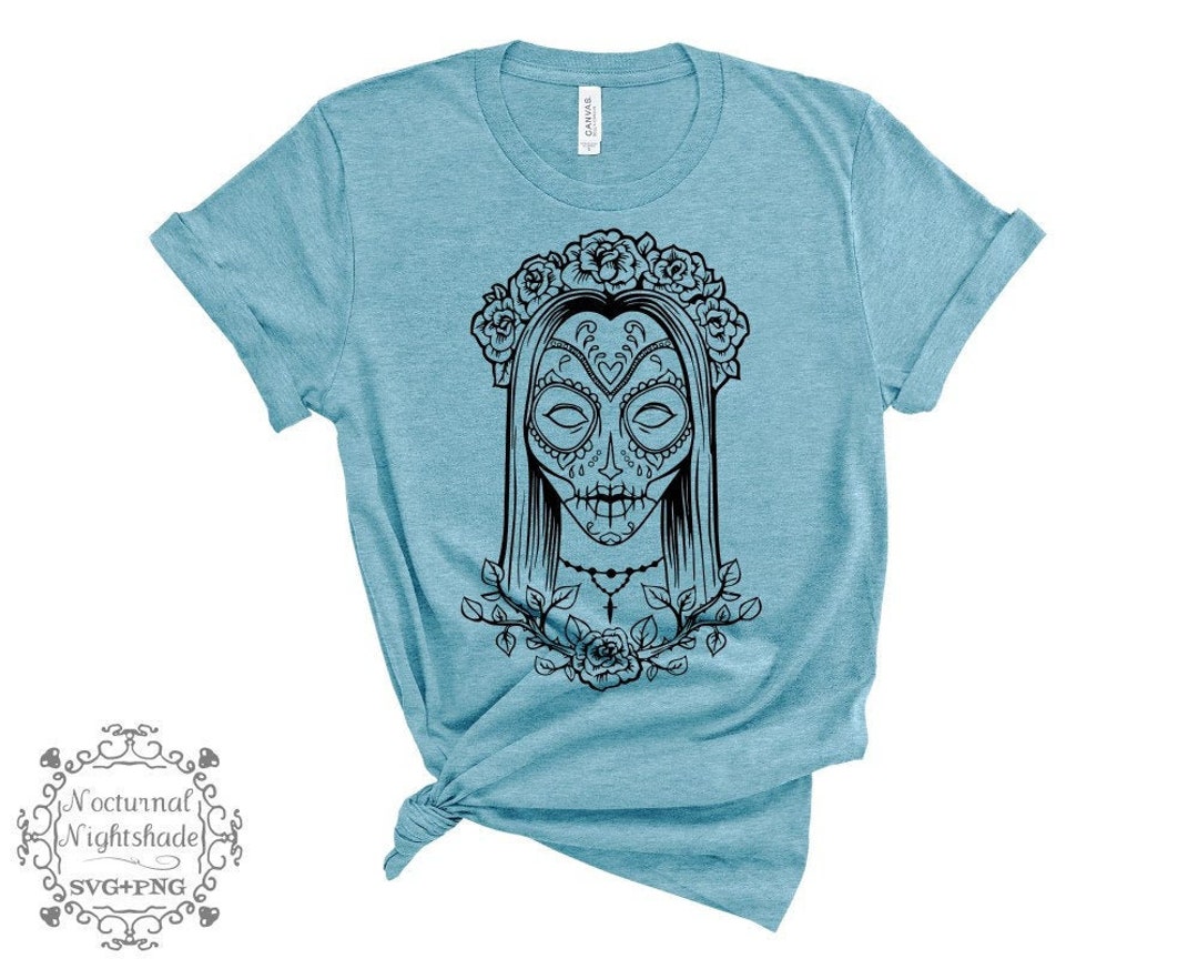 Lady Sugar Skull SVG, Day of the Dead Woman SVG, Gothic SVG, Dia De ...