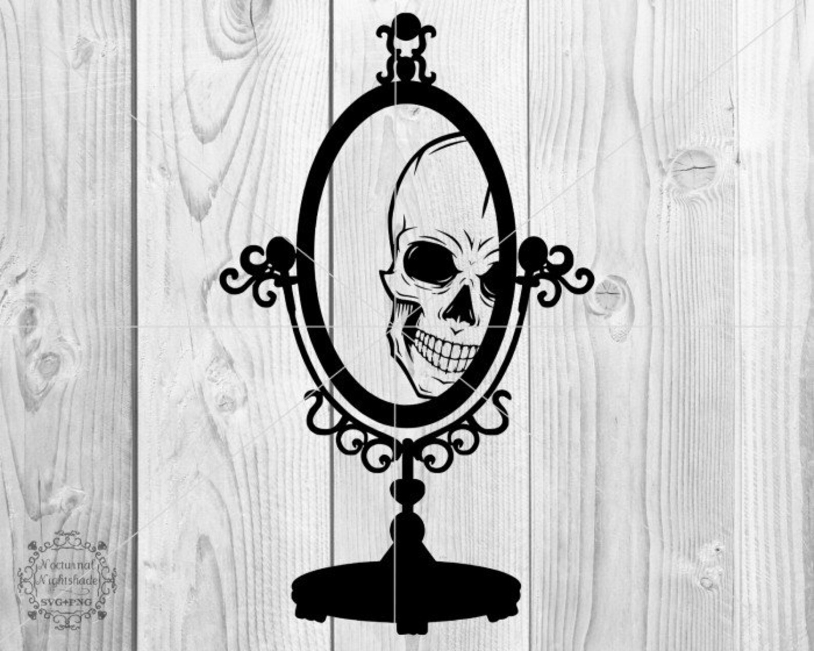 Skull SVG Skull in Mirror SVG Skeleton Svg Female Biker | Etsy