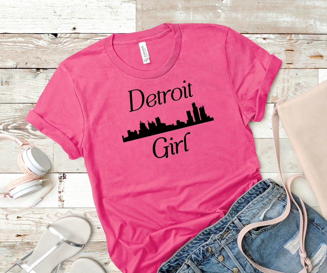 Detroit Girl SVG PNG Dxf Cut File Met Skyline Digitaal - Etsy
