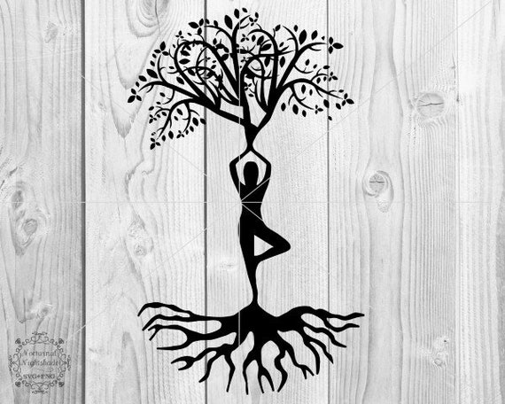 Namaste Printable Woman Yoga Vector Clipart Yoga Tree svg Cut file For ...