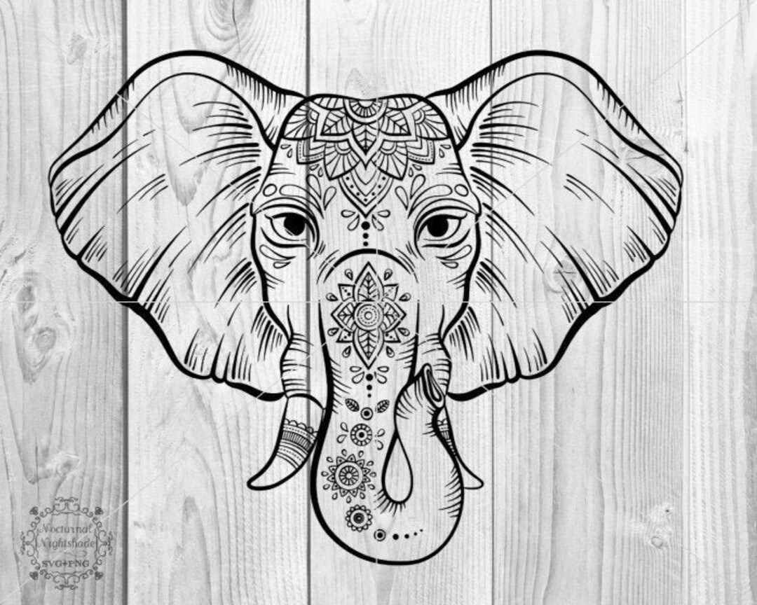 Olifant SVG, Elephant Mandala SVG, Zentangle Elephant Svg, Indiase ...