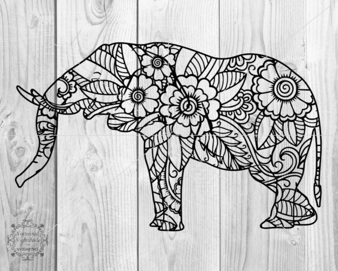 Olifant SVG, Elephant Mandala SVG, Zentangle Elephant Svg, Indiase ...