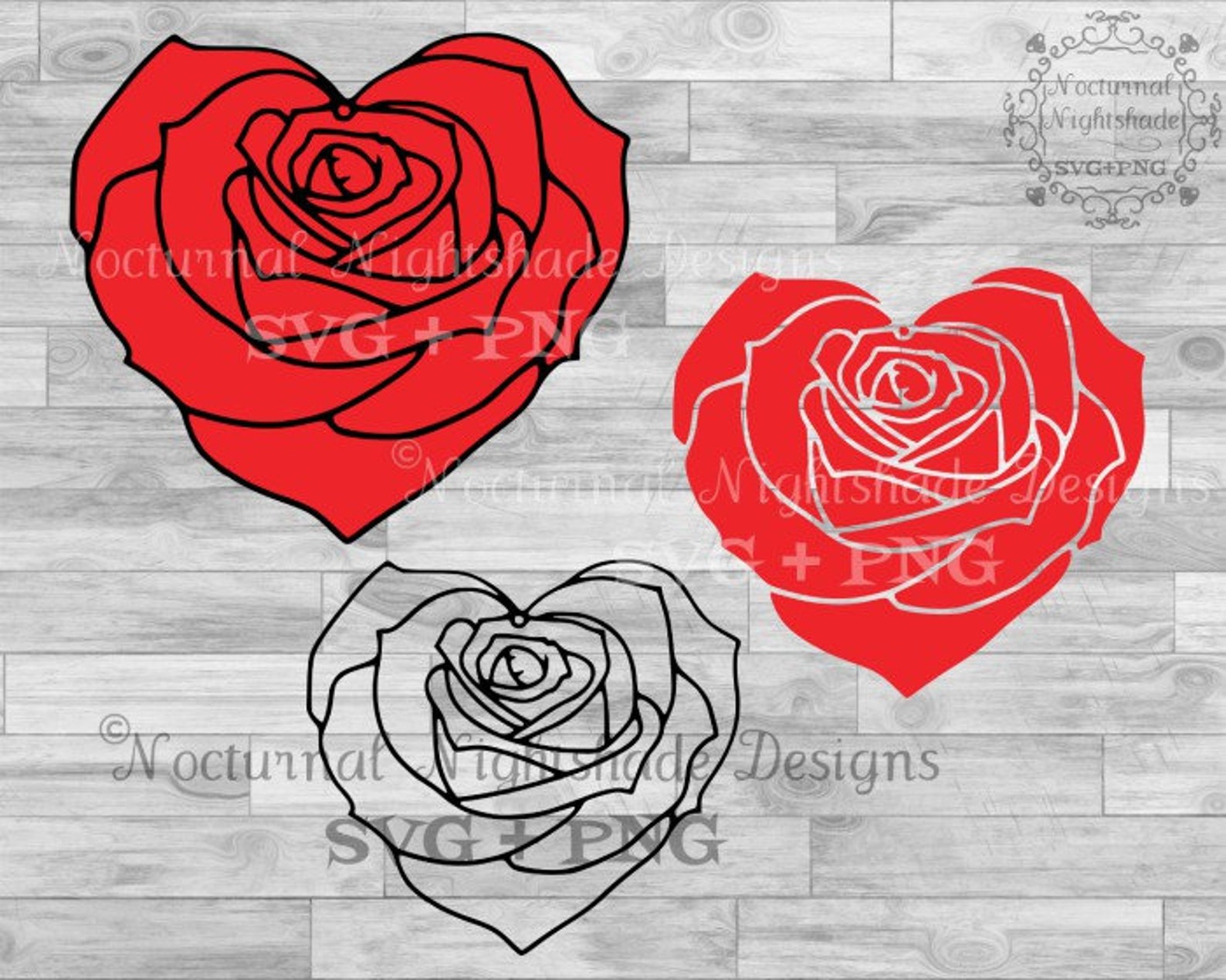 Rose SVG Rose in Heart Shape SVG Heart Svg Gothic Svg Rose | Etsy