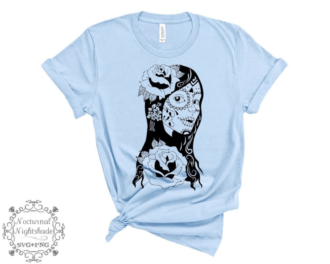 Day of the Dead Lady SVG, Woman Sugar Skull SVG, Dia De Los Muertos Cut ...