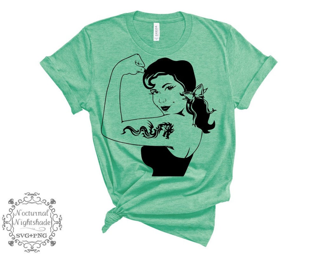 Rosie SVG Girl Power SVG Tattood Rosie Svg Rosie With Wolf - Etsy