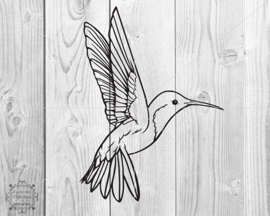 Flying Hummingbird SVG, Hummingbird Laser Cut File for Download, Bird ...