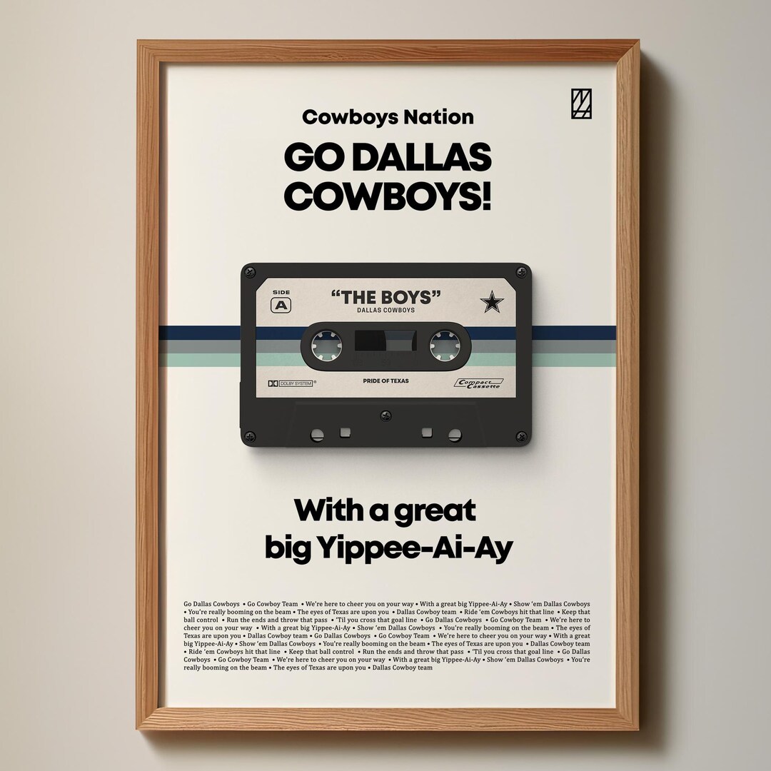Dallas Cowboys Fight Song Poster Fight Song Design With Navy Blue ...