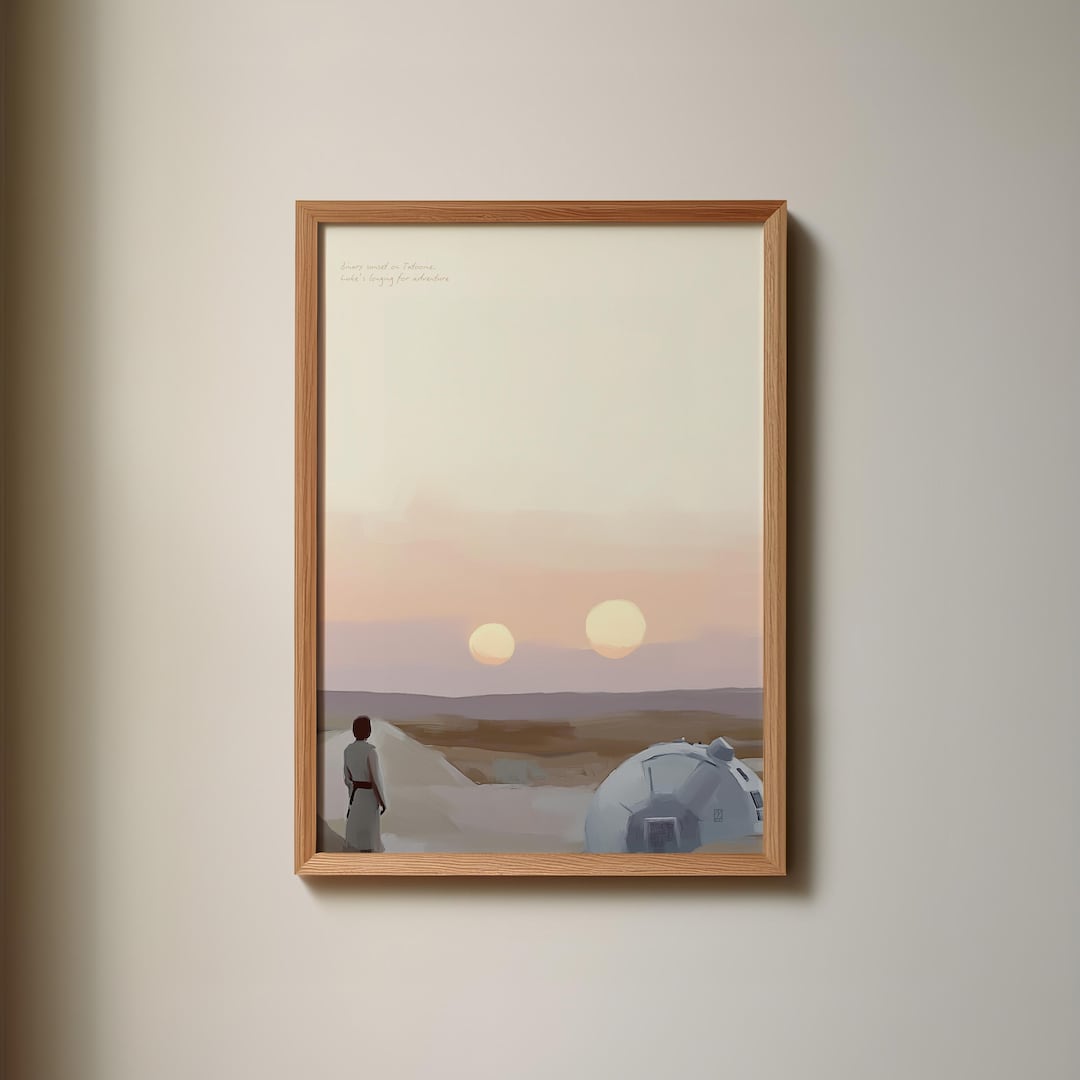 Star Wars Binary Sunset Art Tatooine Landscape Poster Sci-fi Wall Decor ...