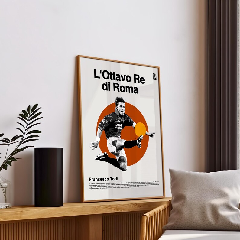 Francesco Totti Poster Iconic Football Player Art L'ottavo Re Di Roma ...