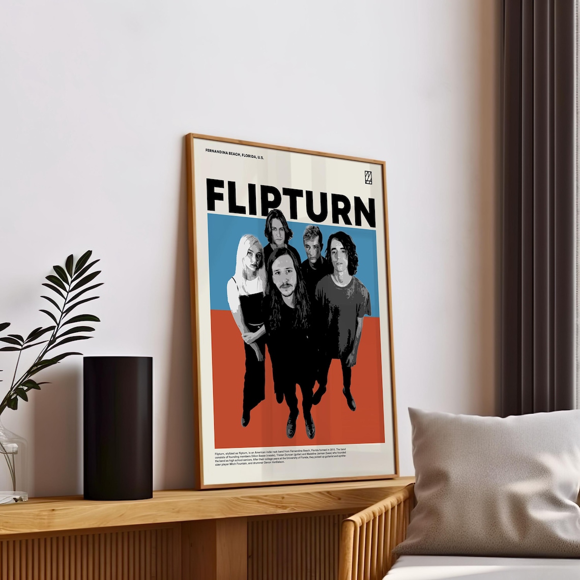 Flipturn Retro Poster Indie Rock Rising Stars Wall Art Florida Music ...