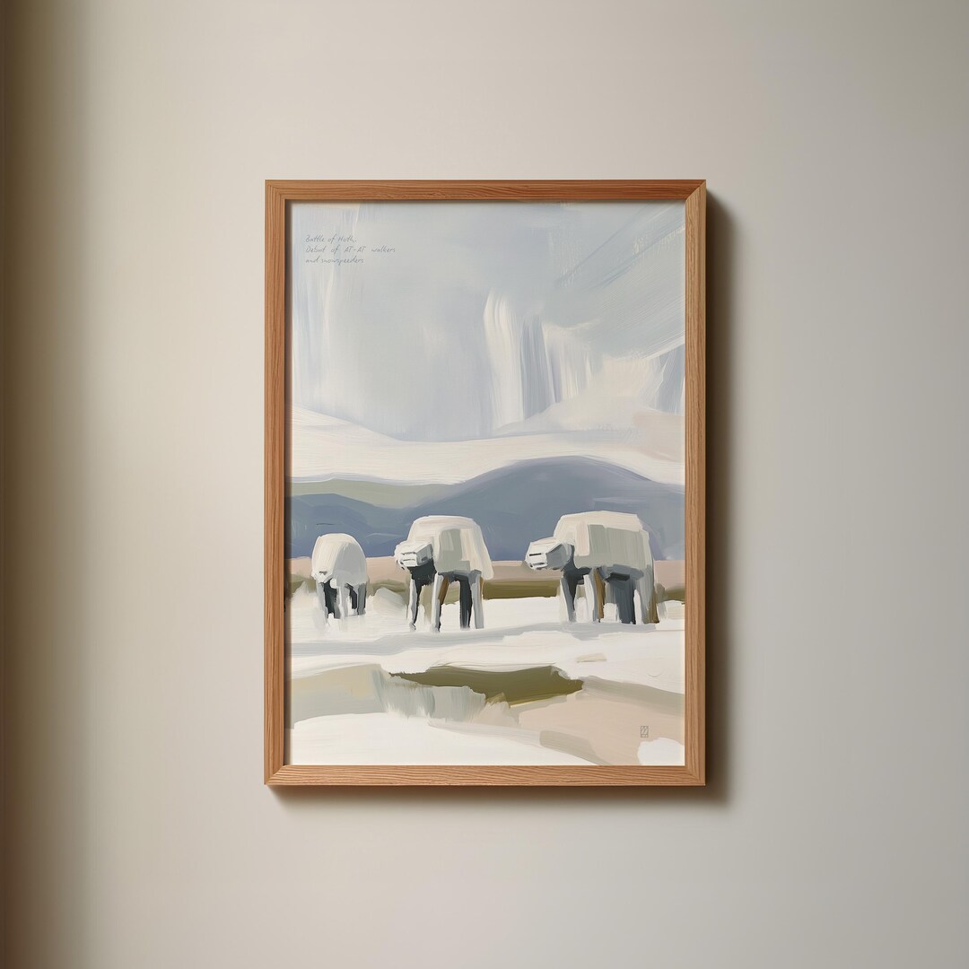 Star Wars Battle of Hoth Art Print Iconic Movie Scene Wall Decor ...