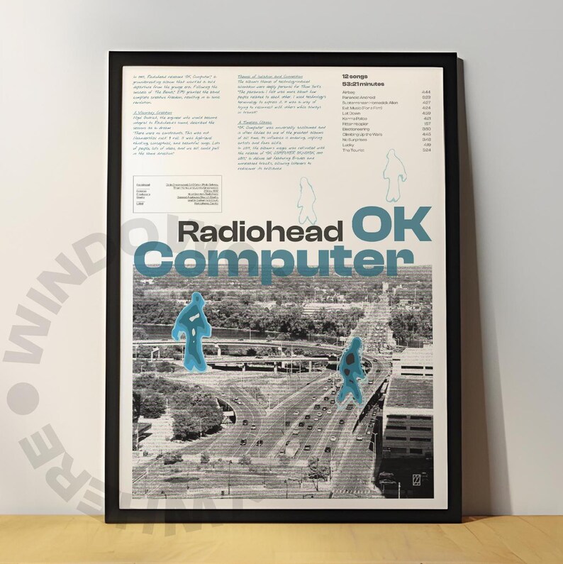 Radiohead OK Computer Poster Iconic 90s Album Art Print Handwritten ...