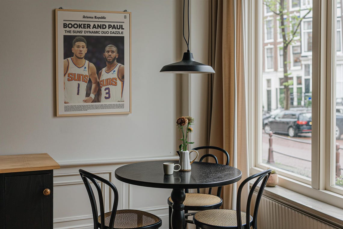 Phoenix Suns Booker & CP3 Art NBA Valley Basketball Newspaper Poster ...