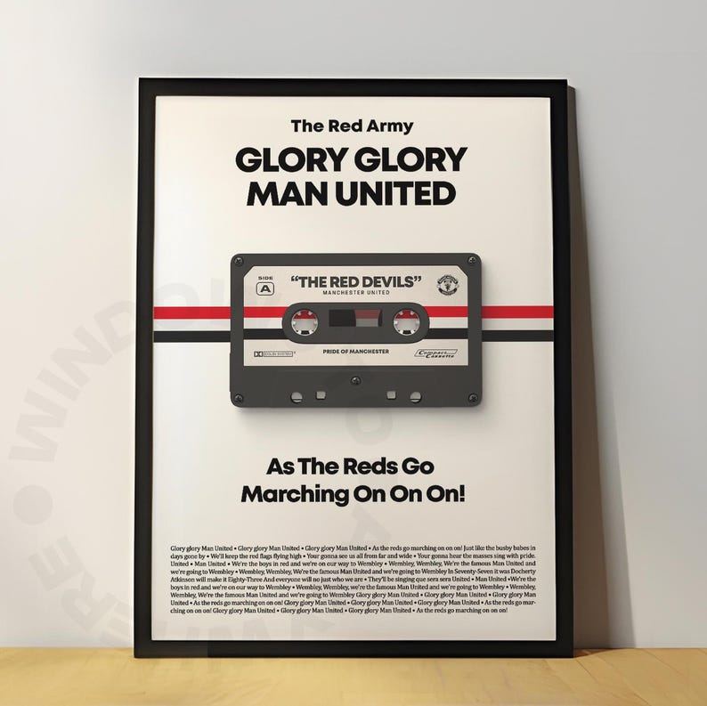 Manchester United 1878 Poster | Printable Football Chants Glory Glory ...