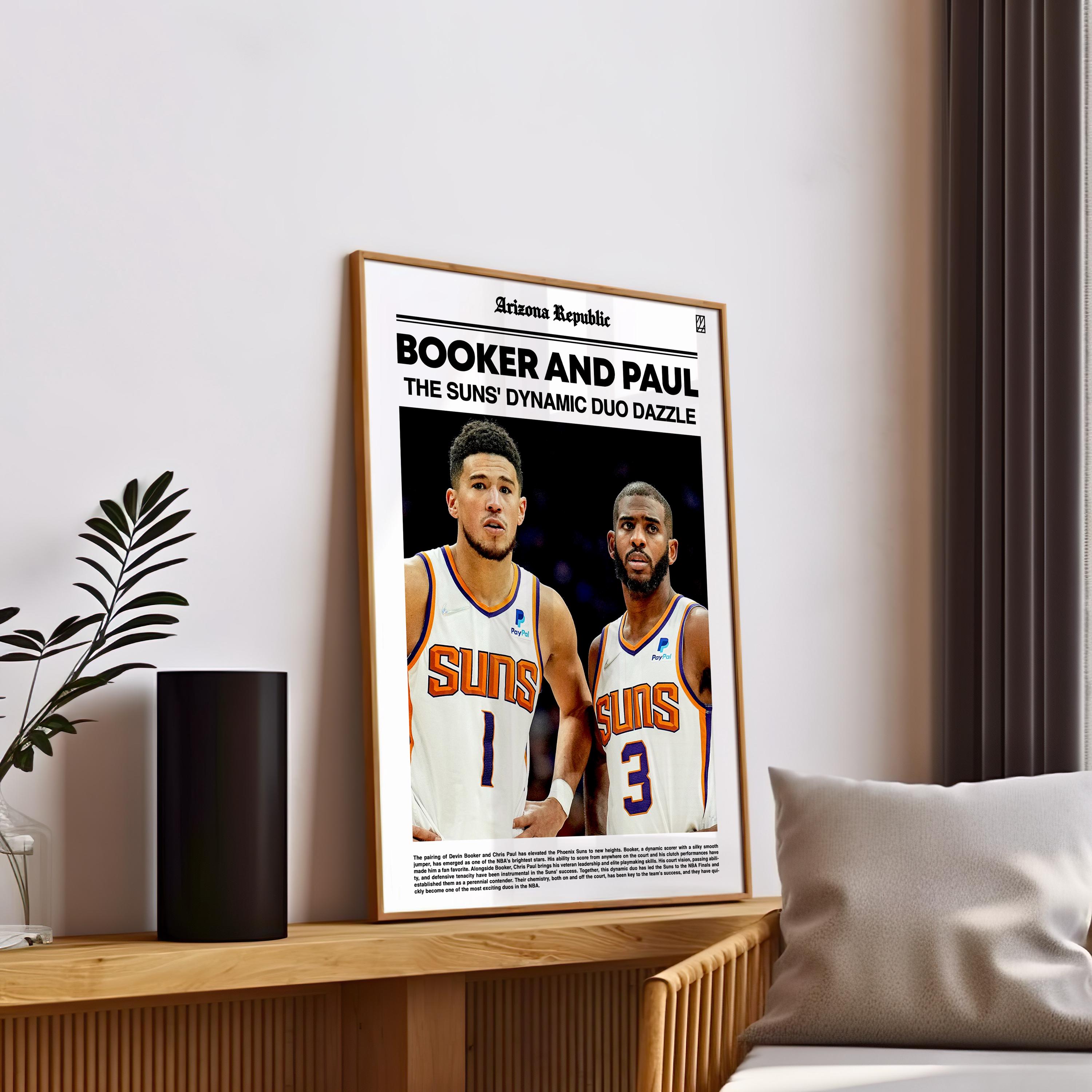 Phoenix Suns Booker & CP3 Art NBA Valley Basketball Newspaper Poster ...