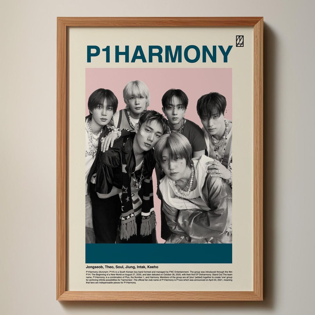 P1harmony Retro Poster K-pop Sensation Wall Art FNC Entertainment Boy ...