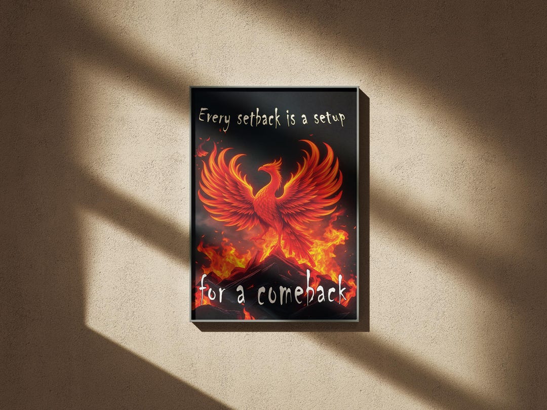 Phoenix Bird Wall Art "a Setback is a Setup for a Comeback",digital ...