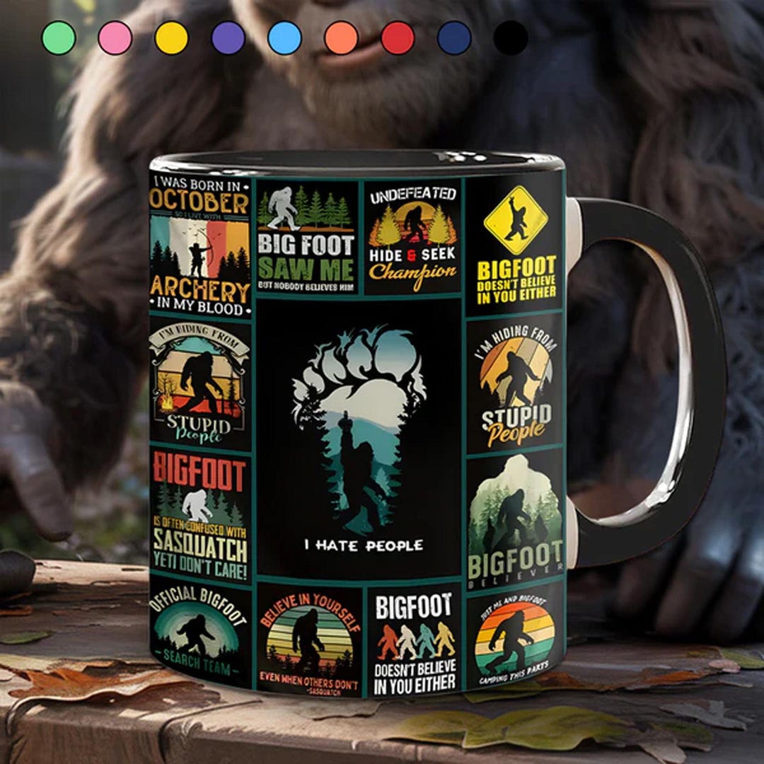 Bigfoot I Hate People Mug, Father’s Day Gift for Dad, Papa Squatch Cup ...