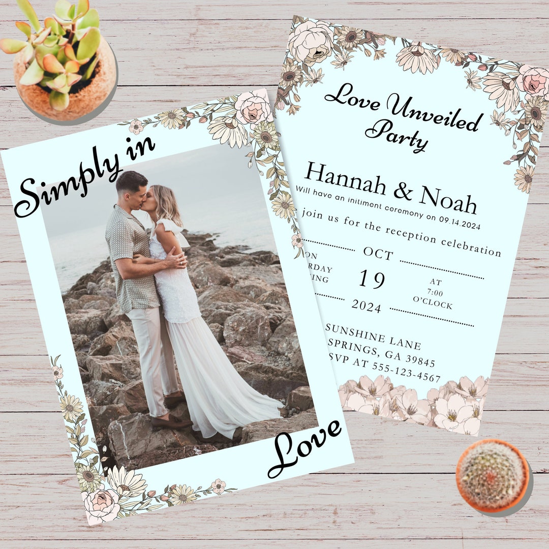 Elopement Announcement Invitation Elopement Card Eleopment Celebration ...