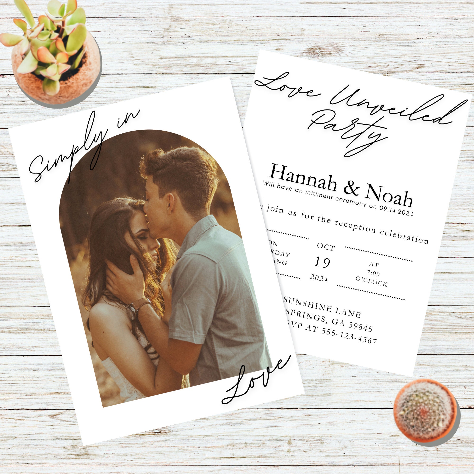 Elopement Announcement Invitation Elopement Card Eleopment Celebration ...