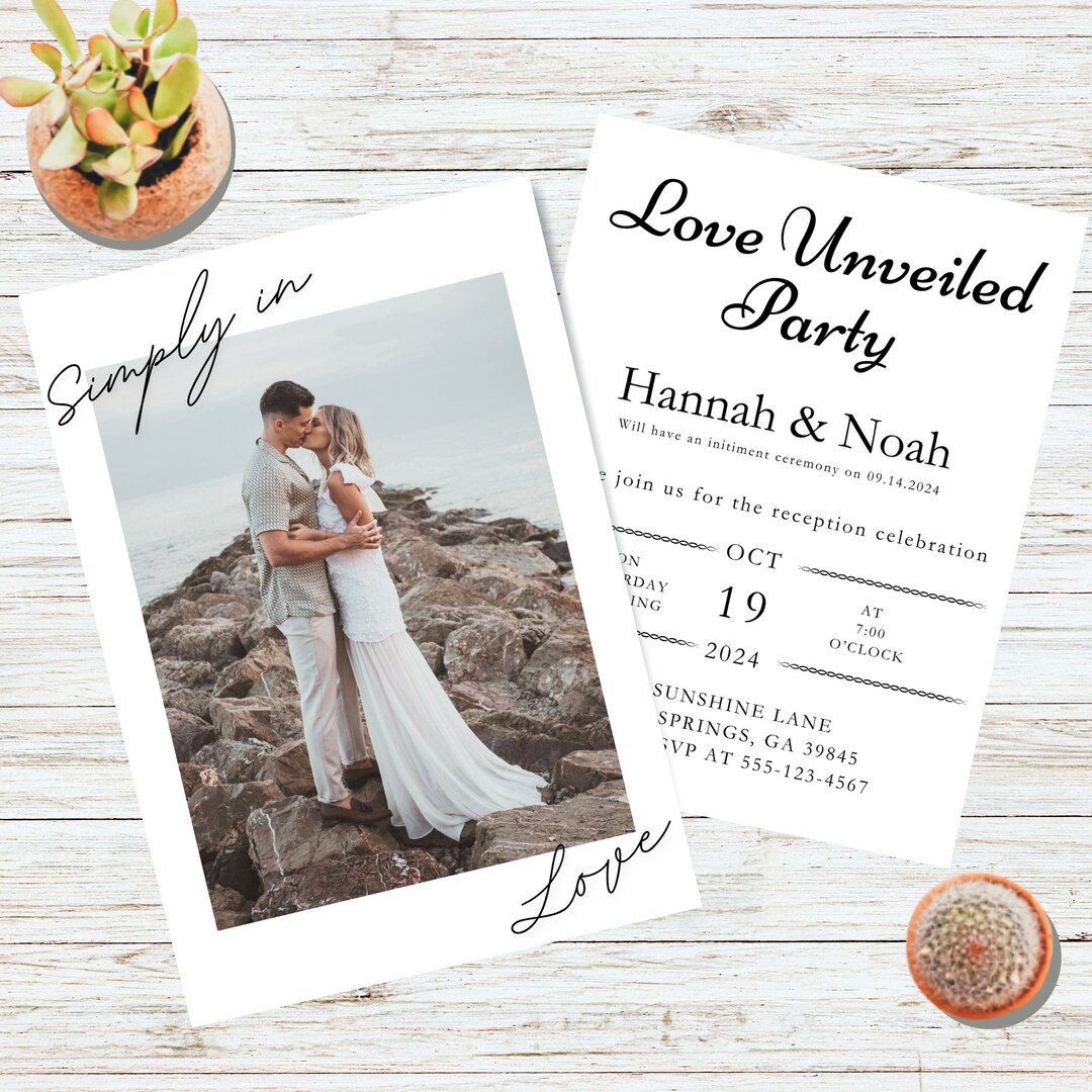 Elopement Announcement Invitation Elopement Card Eleopment Celebration ...