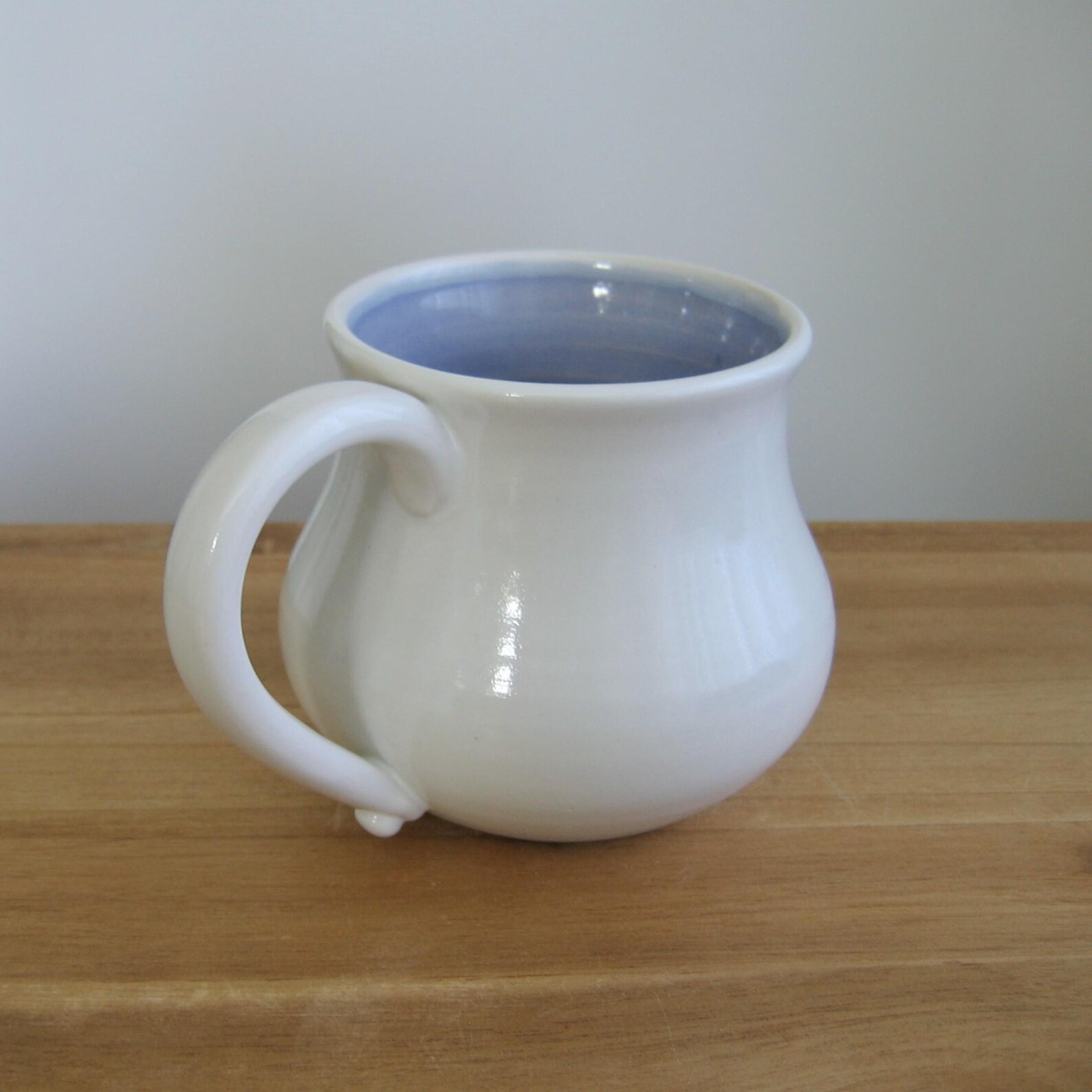 Purple Potbelly Coffee Mug, 14 Oz. Stoneware Ceramic Pottery Cup in ...
