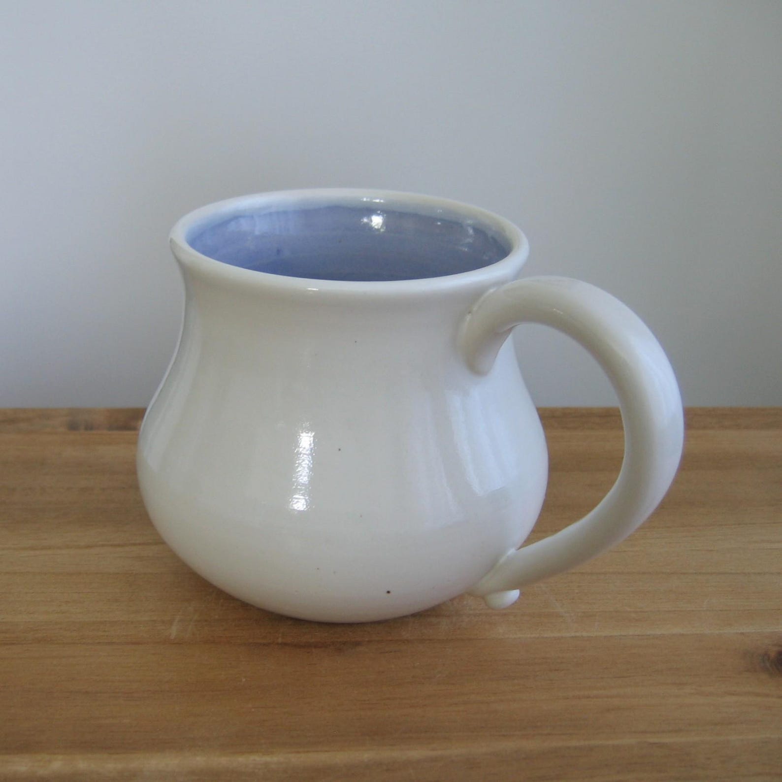 Purple Potbelly Coffee Mug, 14 Oz. Stoneware Ceramic Pottery Cup in ...