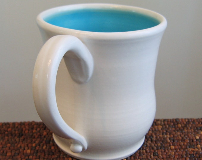 Coffee Mug in Turquoise Blue 16 Oz. Stoneware Ceramic Pottery Mug - Etsy