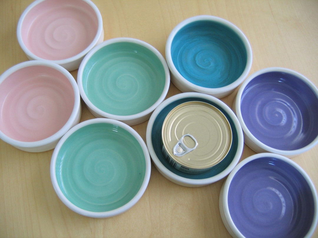 Cat Food Dish in Your Choice of Colors, Ceramic Cat Bowl, Pink, Blue ...
