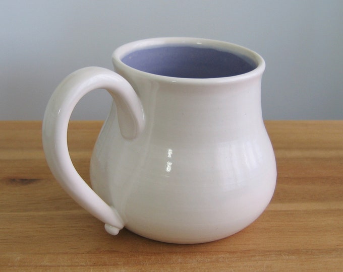Purple Potbelly Coffee Mug, 14 Oz. Stoneware Ceramic Large Pottery Cup ...