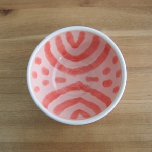 Small Cute Pink Pottery Snack Bowl, Ceramic Stoneware Dish for Sauces ...