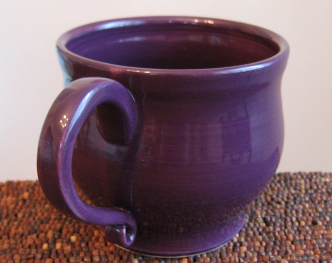 Plum Purple Pottery Mug 20 Oz. Large Stoneware Coffee Mug - Etsy