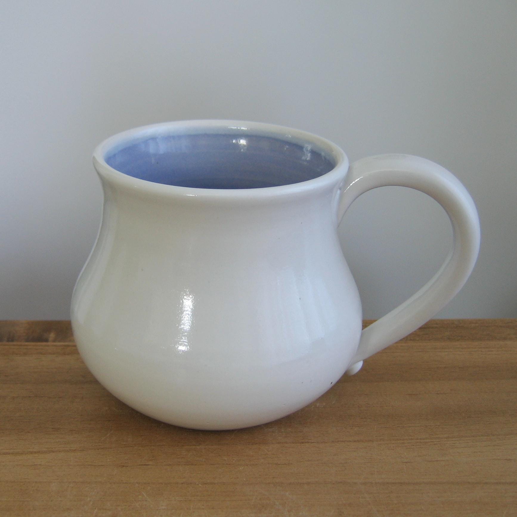 Purple Potbelly Coffee Mug, 14 Oz. Stoneware Ceramic Pottery Cup in ...