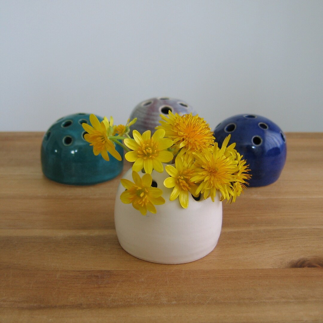 Mom Vase Tiny Pottery Ikebana Vase Ceramic Flower Frog Mini - Etsy