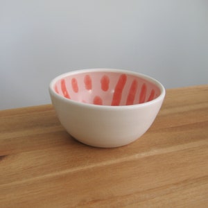 Small Cute Pink Pottery Snack Bowl, Ceramic Stoneware Dish for Sauces ...