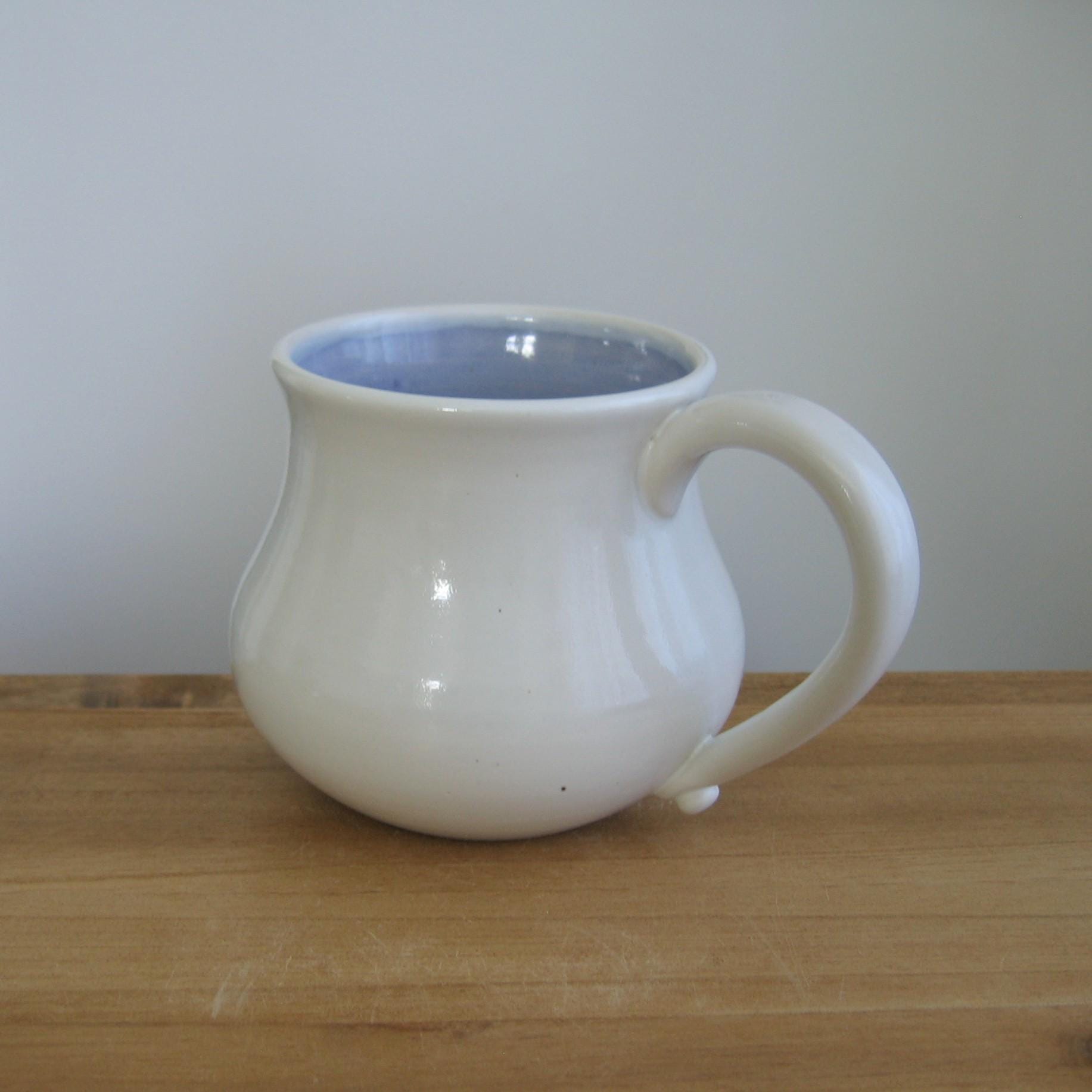 Purple Potbelly Coffee Mug, 14 Oz. Stoneware Ceramic Pottery Cup in ...