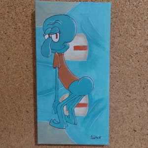 Squidart Squidward squidward Q. Tentacles Fanart, Acrylic on Canvas - Etsy