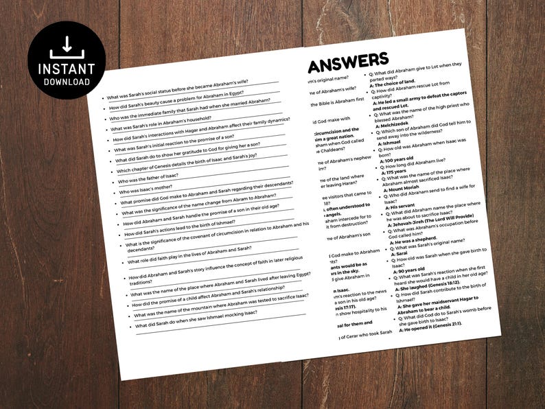 Bible Trivia Games Bundle, Bible Trivia, Old Testament Trivia, Bible ...