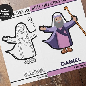 Biblical Heroes Coloring Pages Bible Coloring Book Christian Printable ...