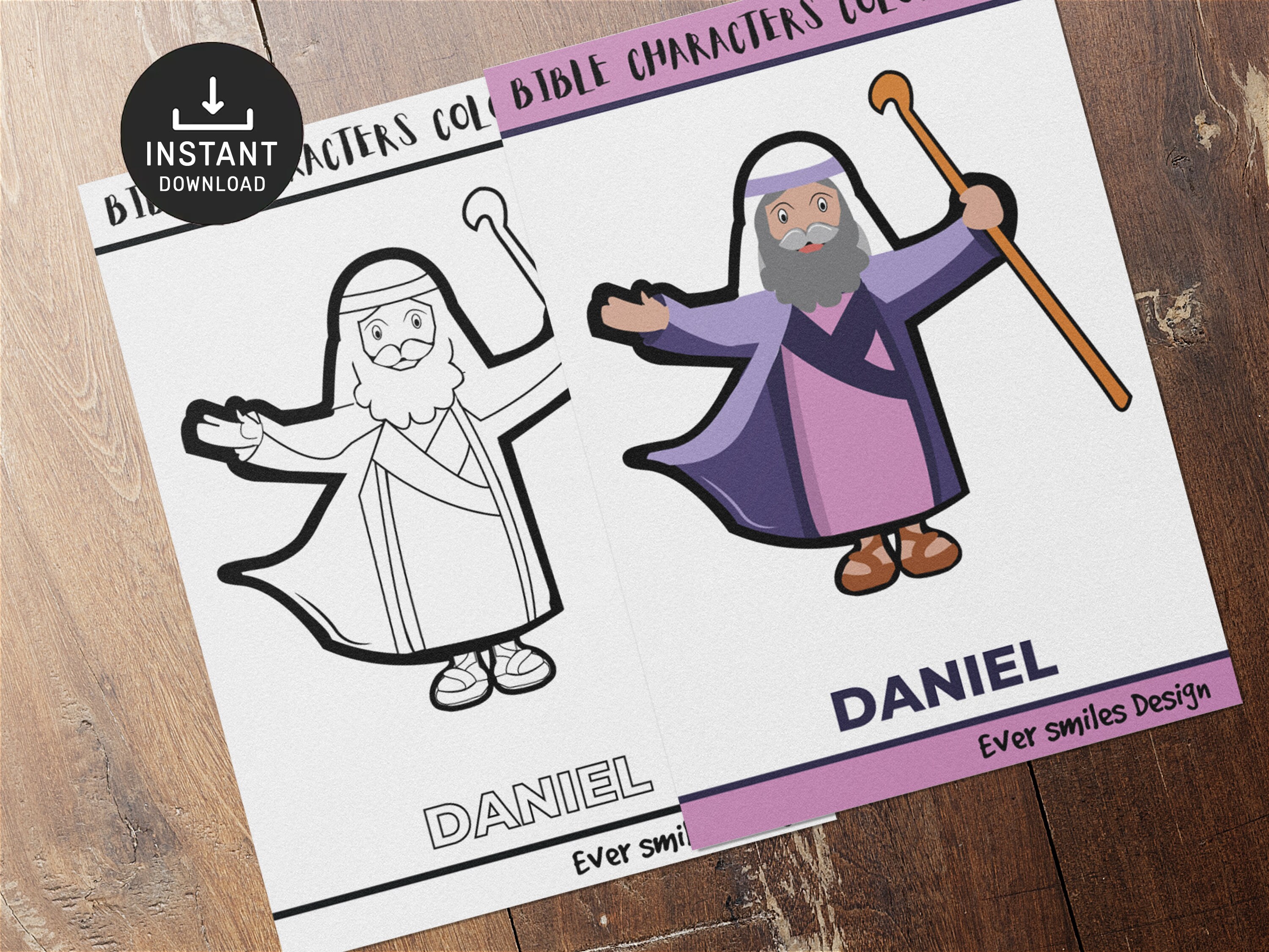 Biblical Heroes Coloring Pages Bible Coloring Book Christian Printable ...