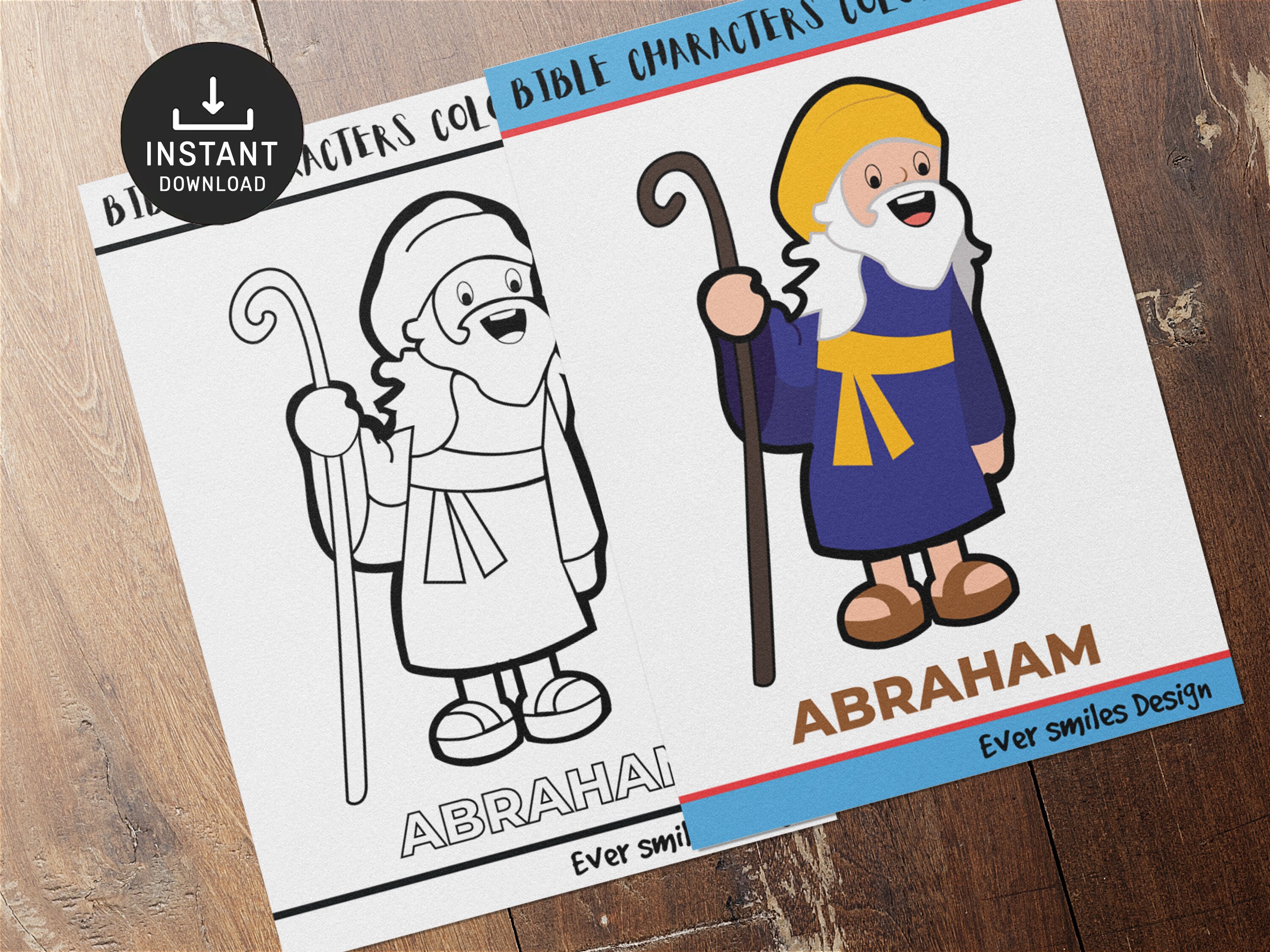 Biblical Heroes Coloring Pages Bible Coloring Book Christian Printable ...