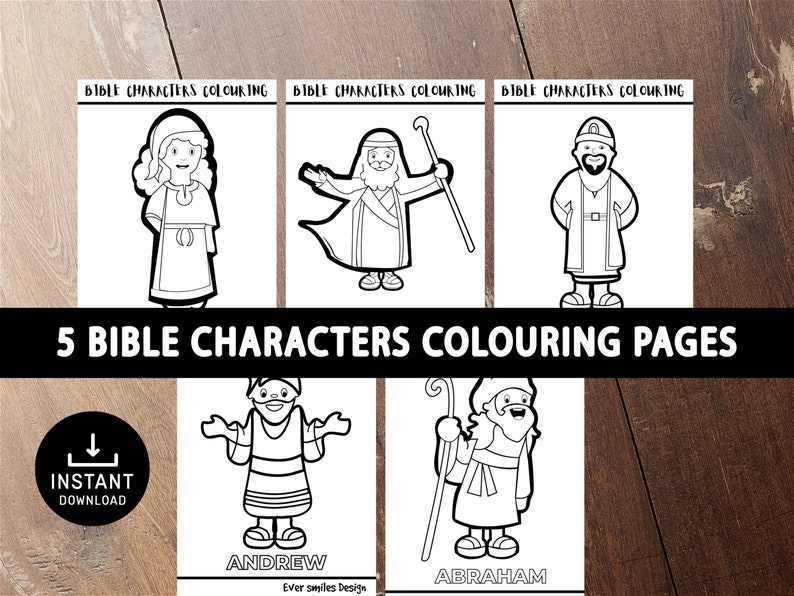 Biblical Heroes Coloring Pages Bible Coloring Book Christian Printable ...