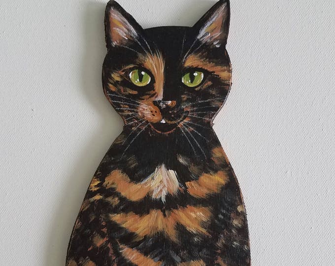 Tortoiseshell Cat Cat Wall Art Cat Painting Cat Plaque Cat Decor Cat ...