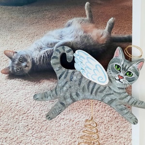 Cat Christmas Tree Topper, Custom Cat Figurine, Personalized Cat, Pet ...