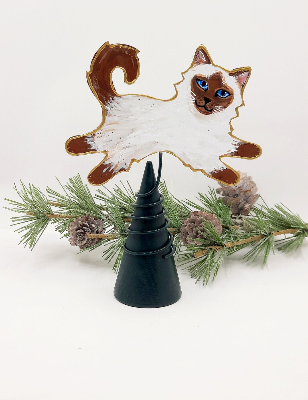 Himalayan Cat Tree Topper, Cat Figurine, Cat Christmas Tree Topper, Cat ...