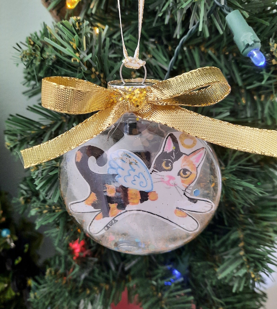 Calico Cat Angel Ornament, Personalized Cat, Cat Christmas Ornament ...