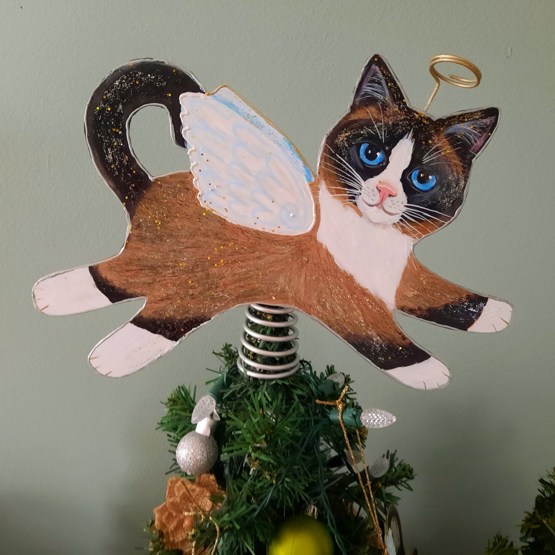 Snowshoe Cat Angel Tree Topper, Cat Tree Topper, Cat Memorial, Pet Tree ...